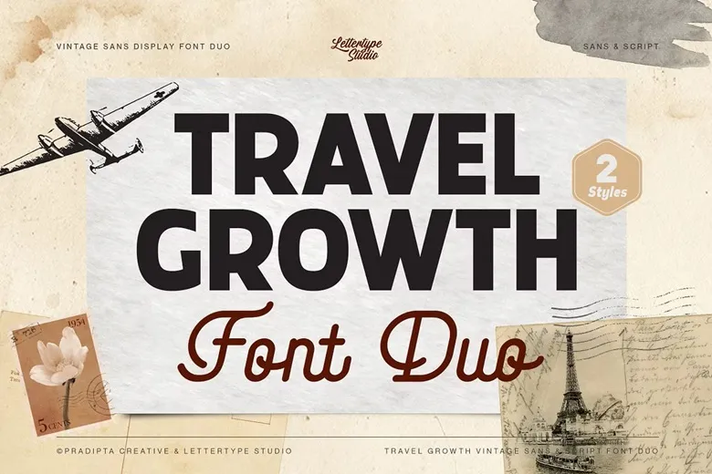 Travel Growth Duo Font - Kiwi Fonts
